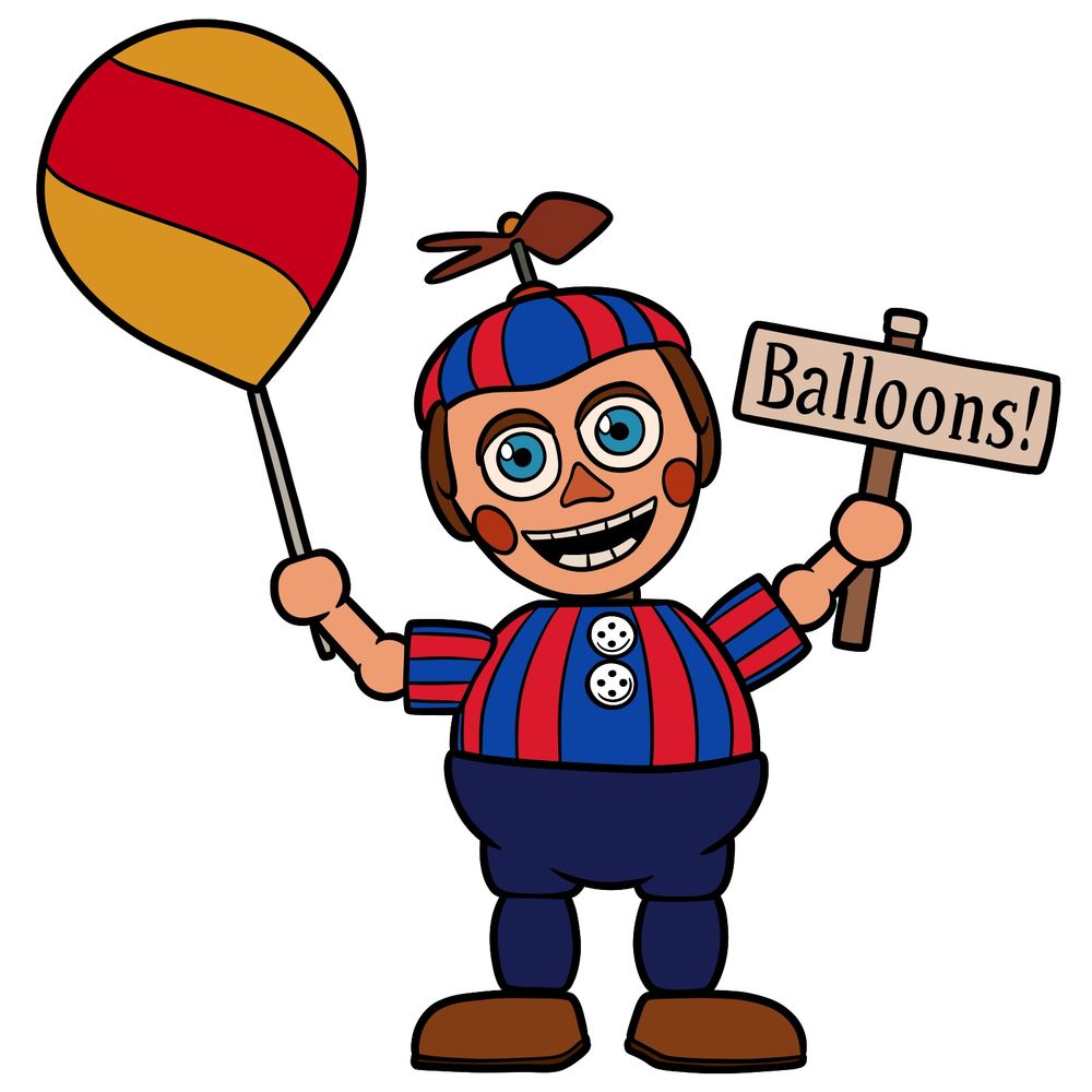 How to Draw Balloon Boy From FNAF With a Sign and Balloon